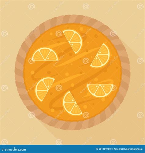 Orange Pie On Orange Background Vector Illustration Stock Vector Orange Pie On Orange Background Vector Illustration Stock Vector