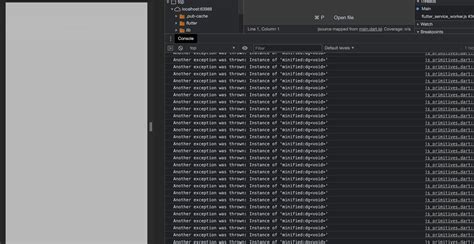 [web][release] another exception was thrown instance of minified d1