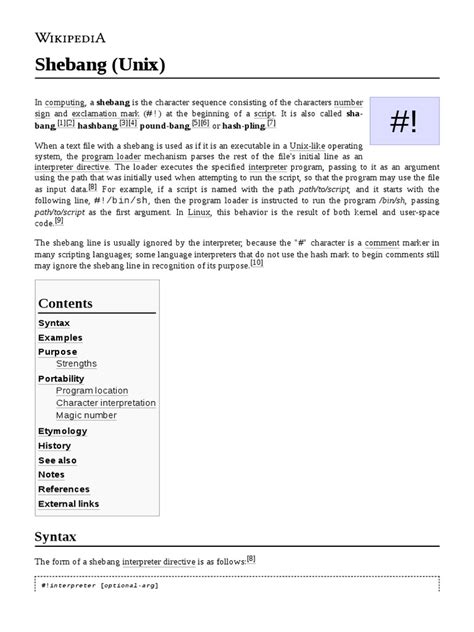 Shebang Unix Download Free Pdf Computing Software
