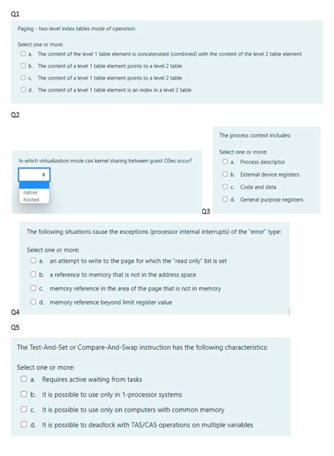Solved Paging Two Level Index Tables Mode Of Operation