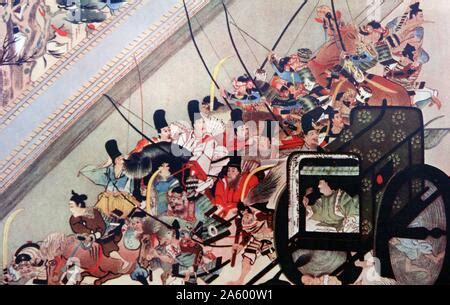 Print Depicting The Abduction Of Emperor Go Shirakawa 1127 1192 77th