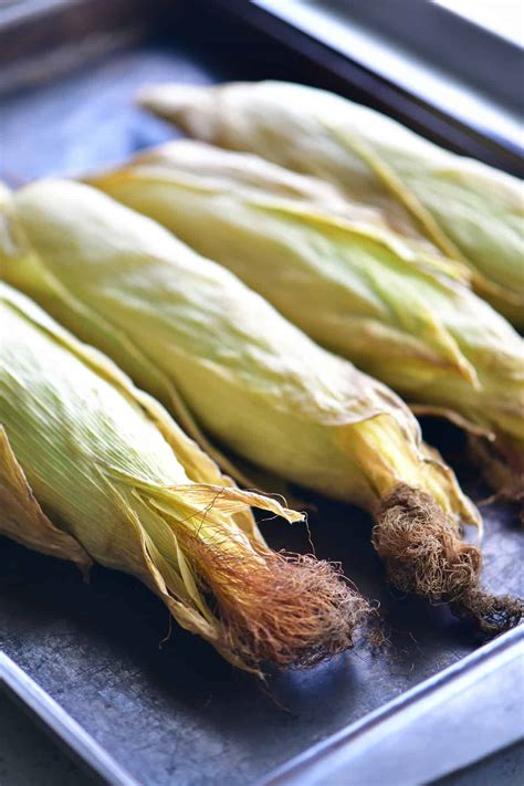 Oven Roasted Corn On The Cob With The Husks The Gunny Sack
