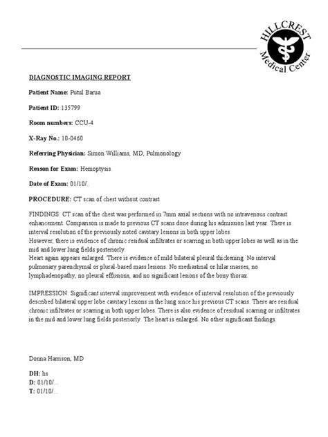 Diagnostic Imaging Report Pdf
