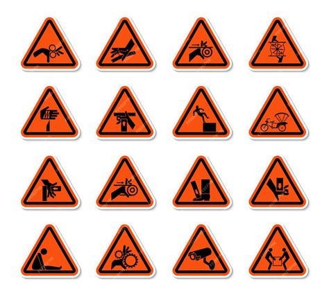Premium Vector Triangular Warning Hazard Symbols Labels Sign Isolate