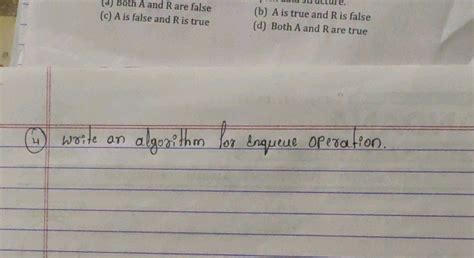 Write An Algorithm For Enqueue Operation Studyx