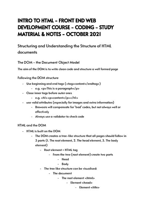 solution structuring and understanding the structure of html documents