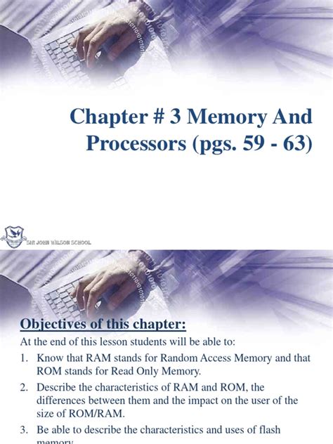 objectives of this chapter chapter 3 memory and processors pgs 59