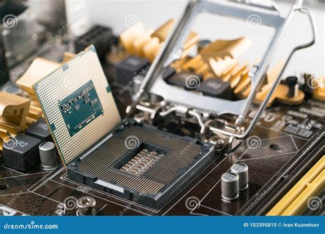 Cpu Socket Close Up Stock Photo Image Of Electrical