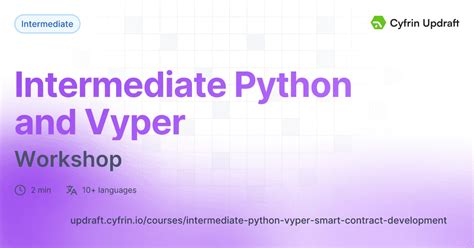 video mox coffee workshop intermediate python and vyper