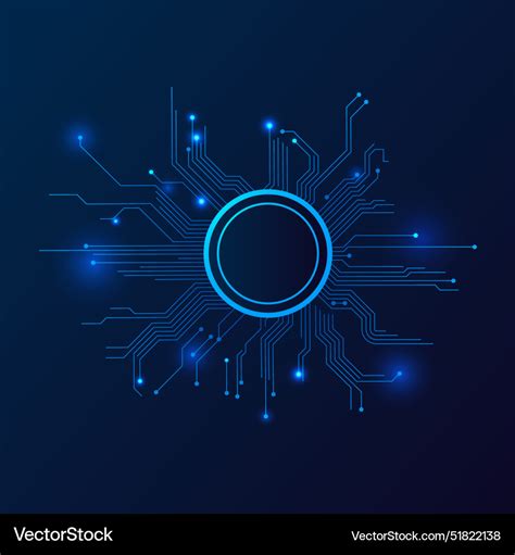 Ai Circuit Round Shape Artificial Royalty Free Vector Image
