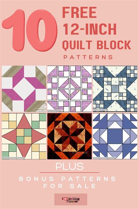 Top Free Inch Quilt Block Patterns Bonus Patterns For Sale I Love Quilting Forever