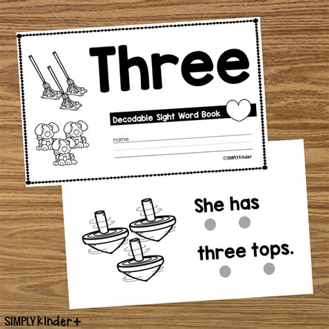 Three Sight Word Book Activities Simply Kinder Printable Membership