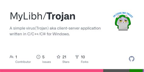 GitHub MyLibh Trojan A Simple Virus Trojan Aka Client Server Application Written In C C C