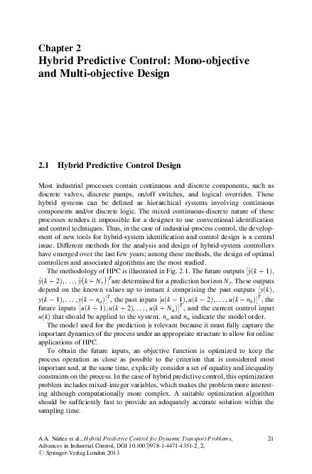 pdf hybrid predictive control mono objective and multi objective design