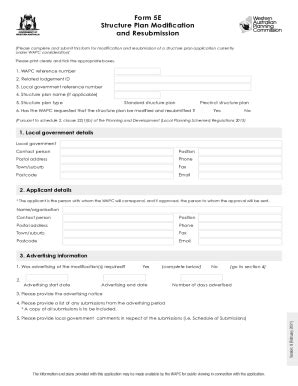 Fillable Online Form E Structure Plan Modification And Resubmission Form A Notification Of