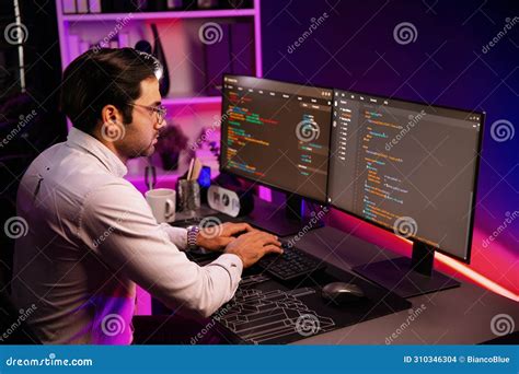 Working Smart It Developer Analyzing Data Software Development On Pc