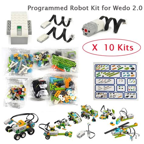 프로그래밍 가능한 로보틱스 건설 모터 모션 틸트 센서 키트 10 세트 wedo2 0 빌딩 블록 diy 장난감 선물용 도매