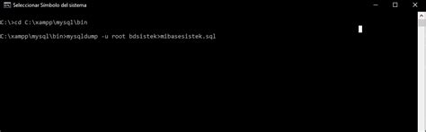 Exportar Script De BD En MySQL Con CMD Sistek Peru