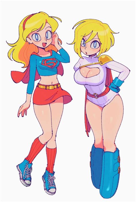 Supergirl And Power Girl Dc Comics And 1 More Drawn By Batrobink