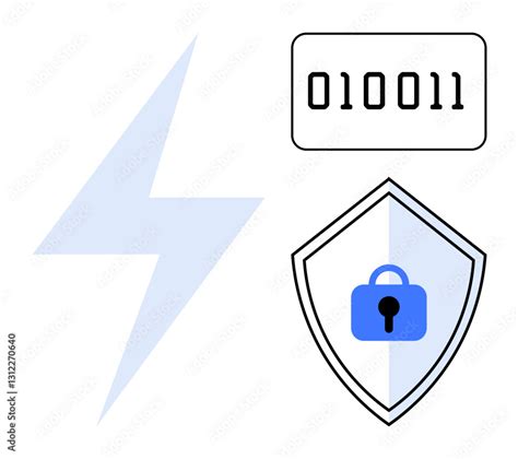 Shield With Padlock Representing Security Binary Code Highlighting