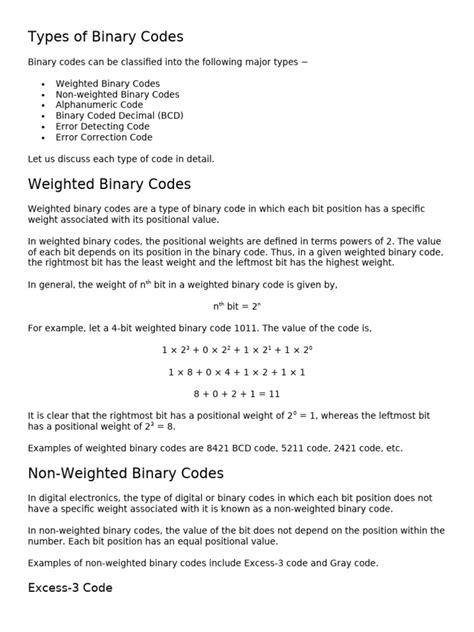 Types Of Binary Codes Pdf Error Detection And Correction Binary Coded Decimal