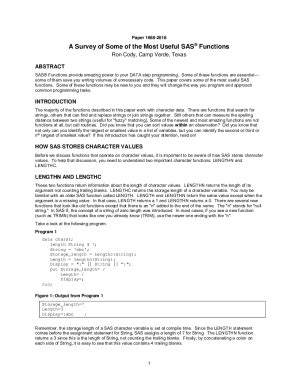 Fillable Online 40 Most Common SAS Statements Functions And Procedures40 Most Common SAS