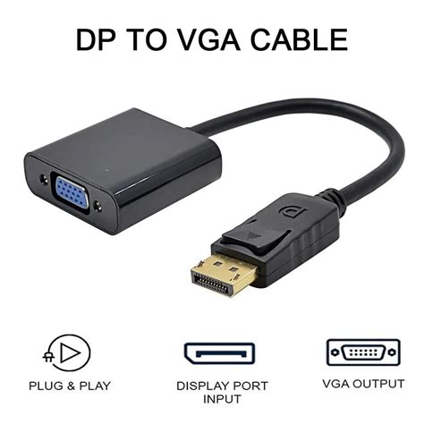 1080p DP DisplayPort Male to VGA Female Converter Adapter Cable ...