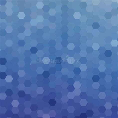 Hexagonal Pattern In Shades Of Blue Creating A Gradient Effect Across The Image Stock