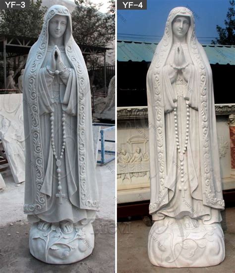 Catholic Marble Outdoor Statues Lady Of Fatima With Crown For Sale Tch