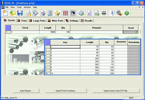 Bar Nesting Software For One Dimensional Material