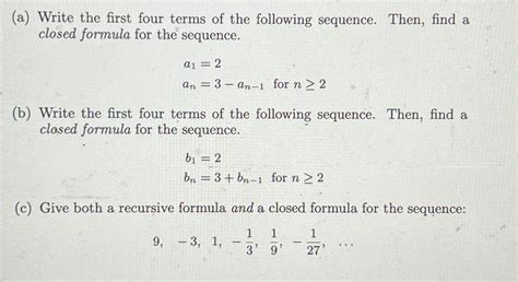 Solved A ﻿write The First Four Terms Of The Following