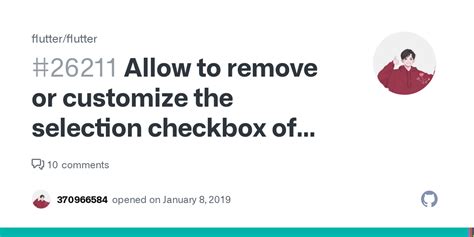 Allow To Remove Or Customize The Selection Checkbox Of Datarow · Issue 26211 · Flutterflutter
