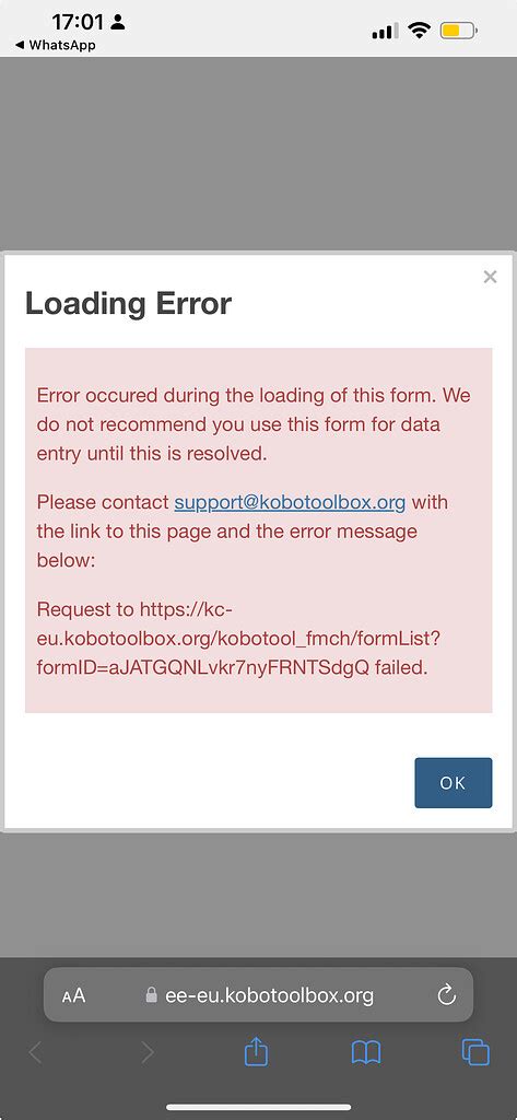 Error Loading Form On Kobotoolbox Data Collection Kobotoolbox Community Forum