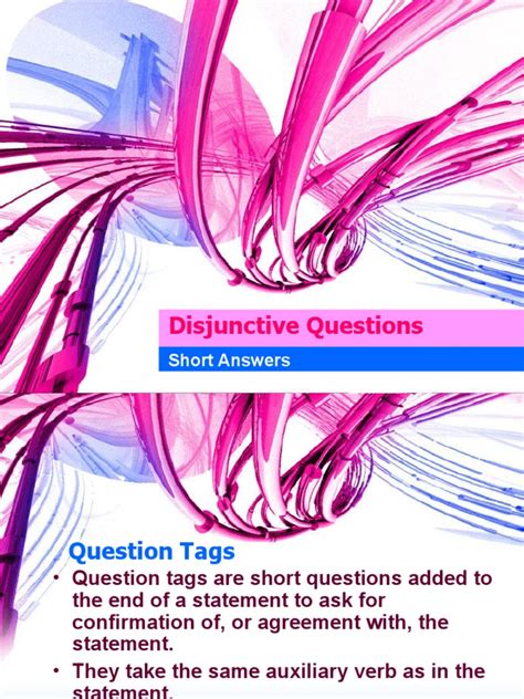 Disjunctive Questions Short Answers Pdf Question Grammar