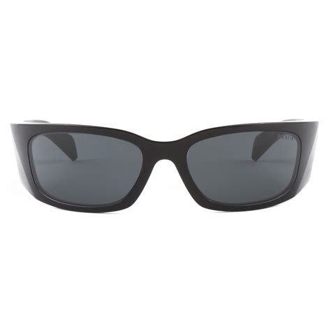 Prada Prada Symbole Wrap Around Sunglasses Black Slate Gray Prada Collection