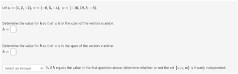 Solved Let U V W H Determine Chegg Com