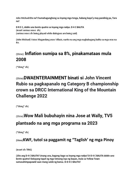 Radio Broadcasting Script Pdf