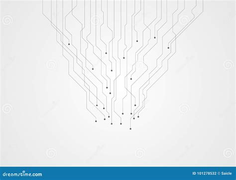 Abstract Grey Tech Circuit Board Lines Chip Background Stock Vector Illustration Of Graphic
