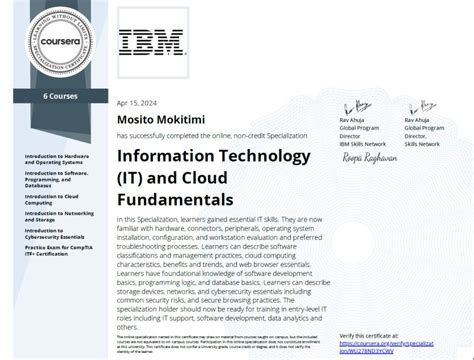 completed it and cloud fundamentals on coursera mosito mokitimi posted on the topic linkedin