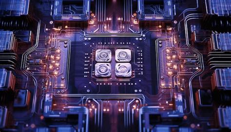 Premium Ai Image Futuristic Computer Chip Pattern Glows With Complexity Inside Desktop Pc