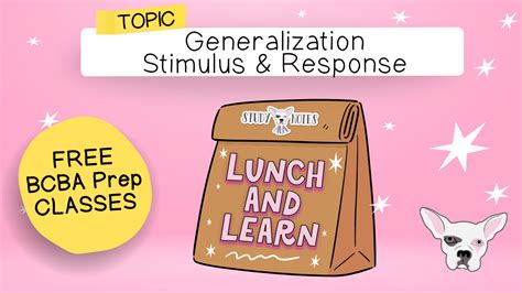 Recording Lunch Learn Stimulus And Response Generalization Study