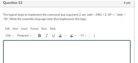Solved The Logical Steps To Implement The Command Pop