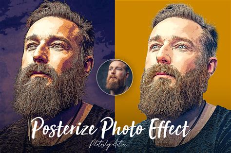Posterize Photo Effect Photoshop Actio Afbeelding Door Vatdesign