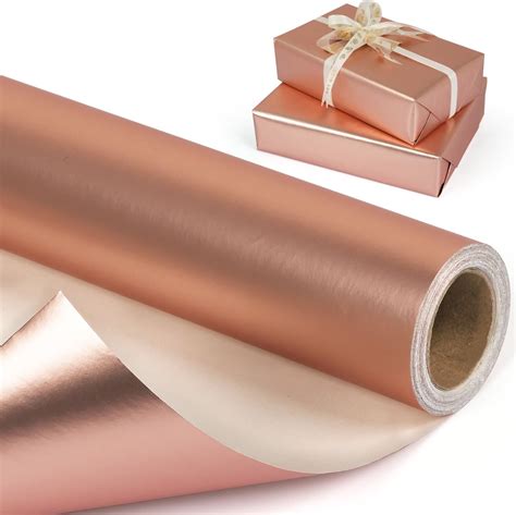 Rose Gold Metallic Wrapping Paper Roll Solid Color Matte
