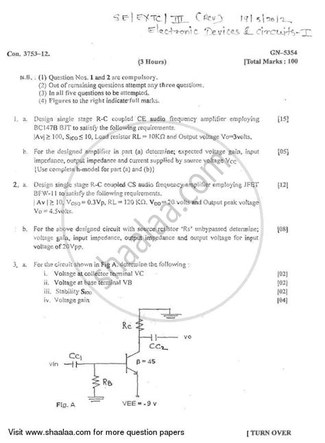 Electronic Devices And Circuits 1 2011 2012 Be Electronics And