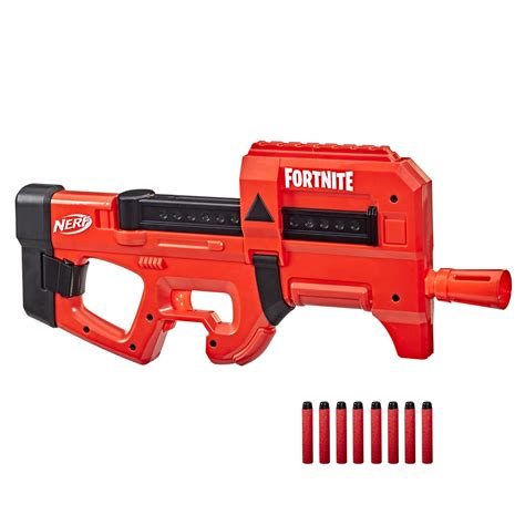 NERF Fortnite Compact SMG Motorized Blaster, Ultra Red Wrap Design, 8 ...