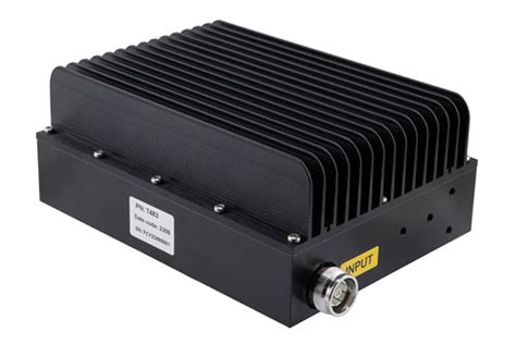 Low PIM 20dB Fixed Attenuator 4 3 10 Female To 4 3 10 Female Black Anodized Aluminum Body To 100