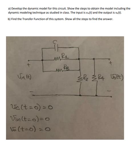 Solved A Develop The Dynamic Model For This Circuit Show Chegg