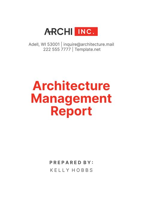 Free Architecture Management Report Template To Edit Online