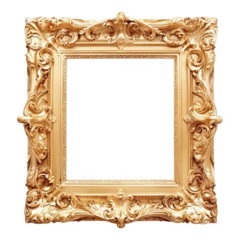 Gold Picture Frames Isolated On White Background Luxury Gilded Classical Borders Premium Ai